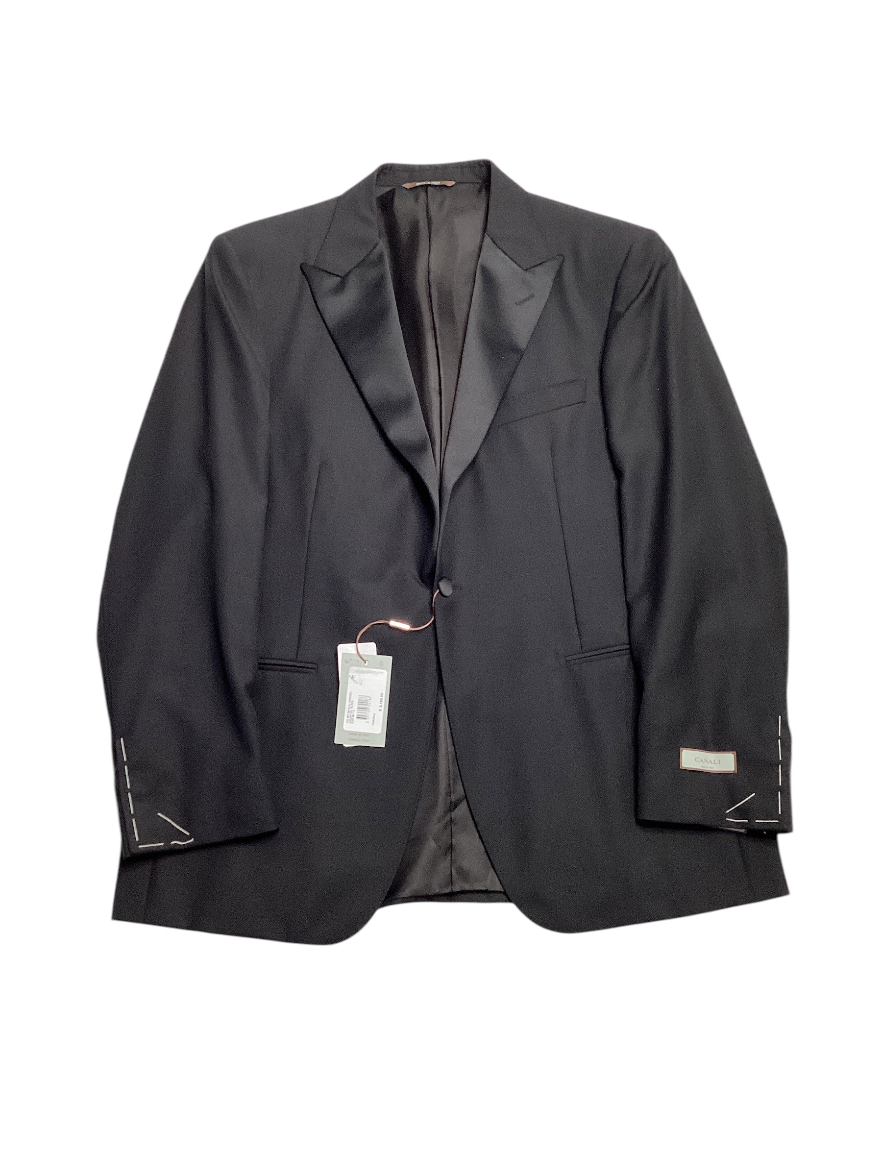 Canali Mens Siena Tuxedo Dinner Jacket EU 56 US 46R Black One Button ...